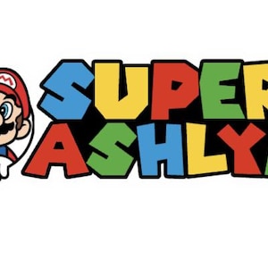 Personalized Name Super Mario Themed **WATERPROOF** Stickers. Great to ...