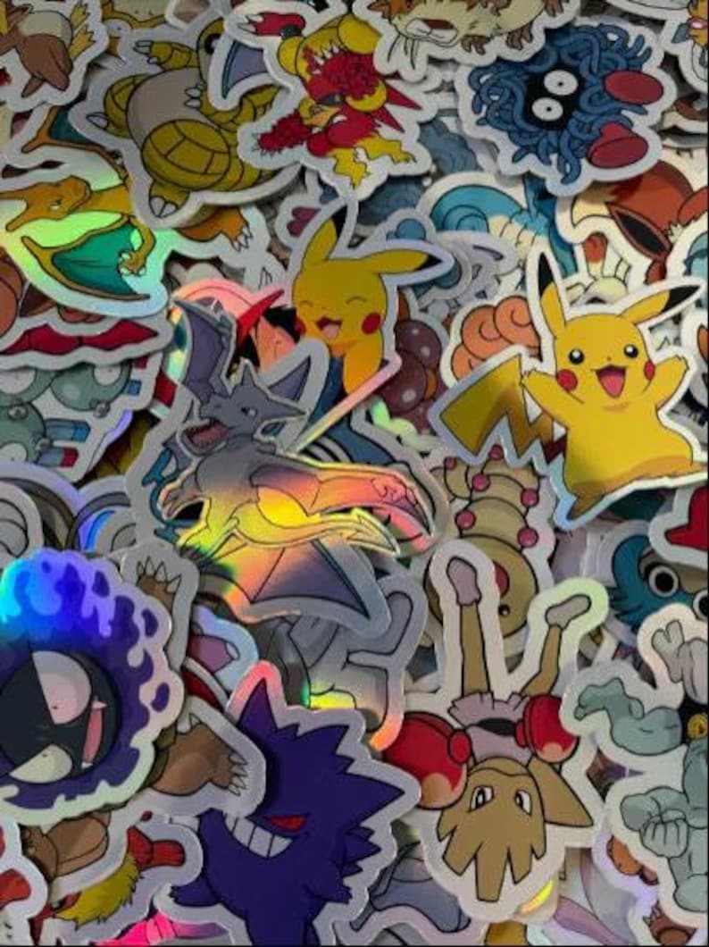 Waterproof Pokemon Stickers, Party Favor Decals - Etsy