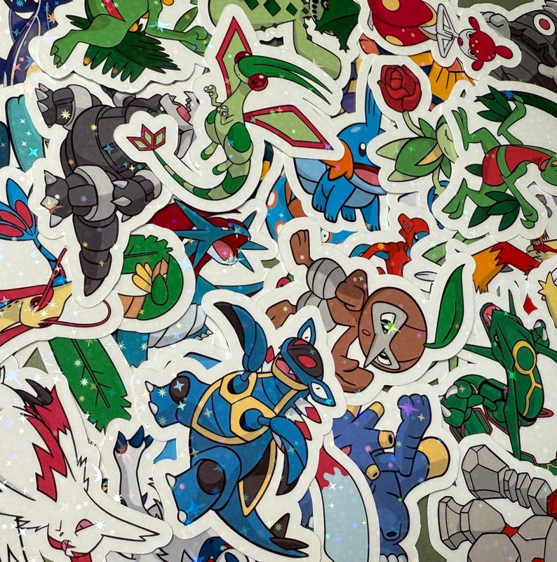Waterproof Pokemon Stickers, Party Favor Decals - Etsy