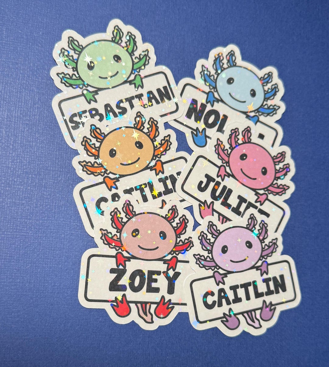 Personalized AXOLOTL Themed Stickers. *WATERPROOF* Great for School ...