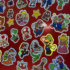 Holographic Super Mario and Friends WATERPROOF Vinyl Stickers. This is ...