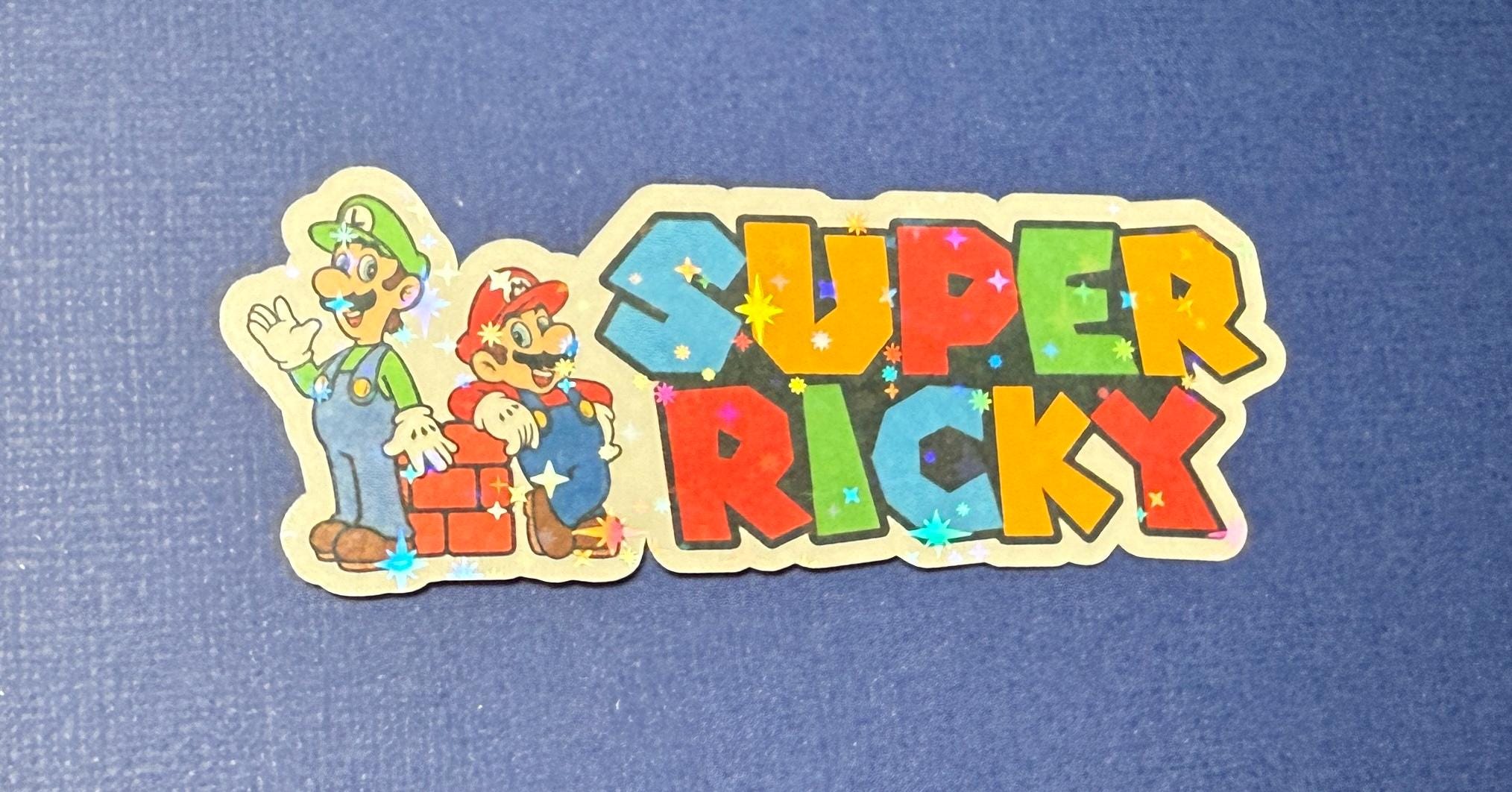 Personalized Name Super Mario Themed **WATERPROOF** Stickers. Great to ...