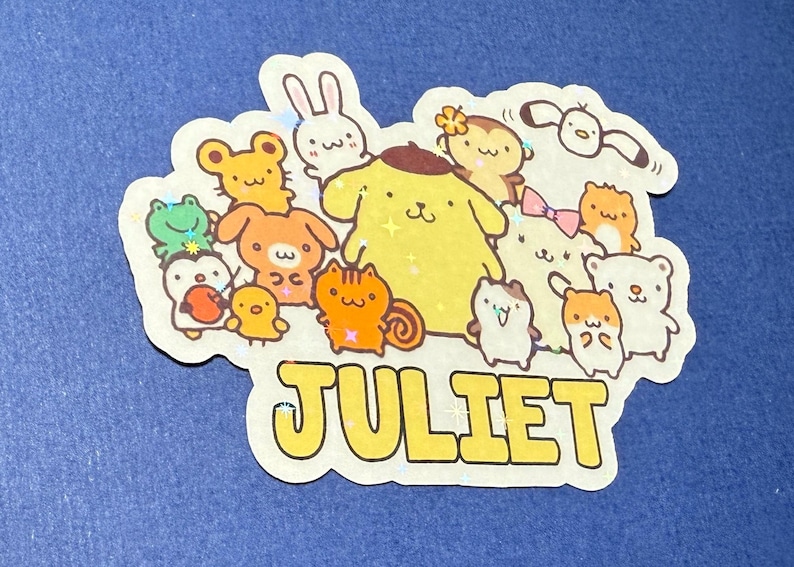 Personalized Pompompurin Holographic Stickers, Party Favors - Etsy