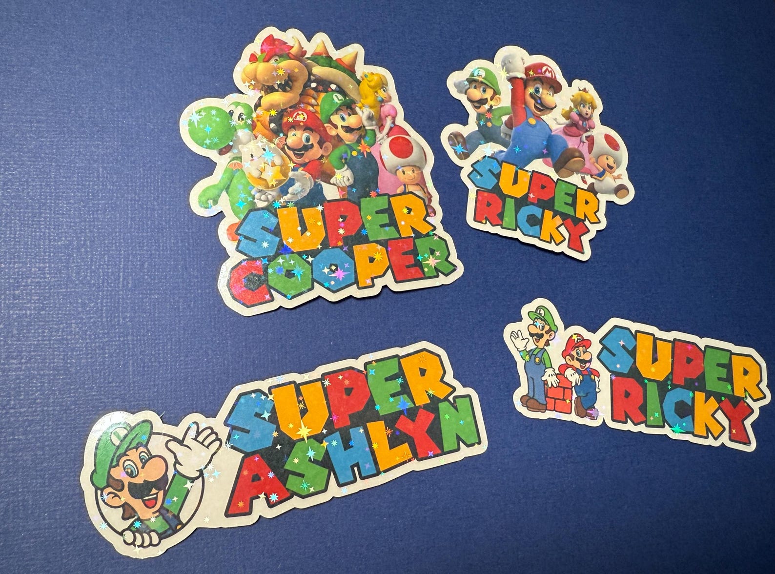 Personalized Name Super Mario Themed **WATERPROOF** Stickers. Great to ...