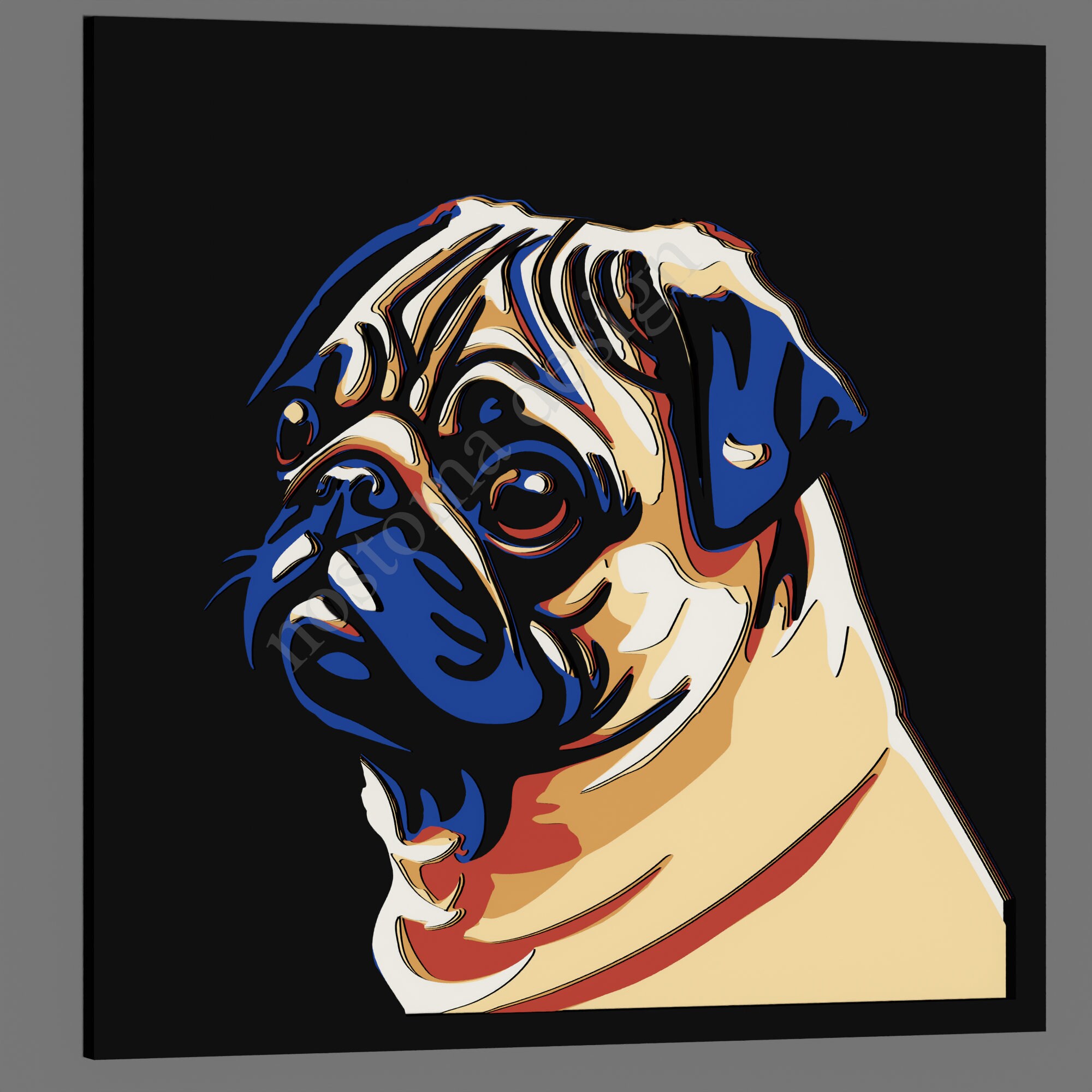 Cardstock Cutting File SVG, Pug Dog Shadow Box, 3d Svg Cut File, Pet ...