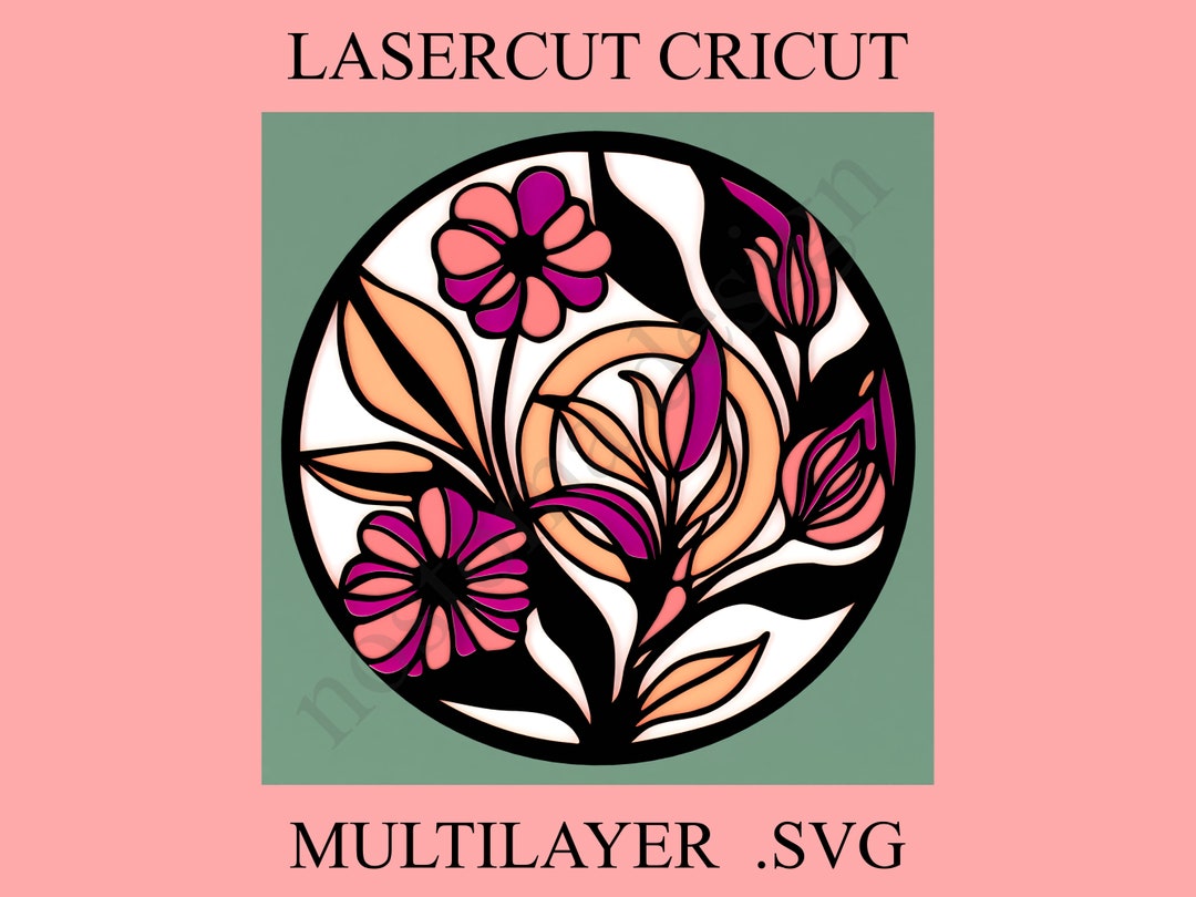 Layered Flower Design Shadow Box Laser Cut File 3d Svg File Digital ...