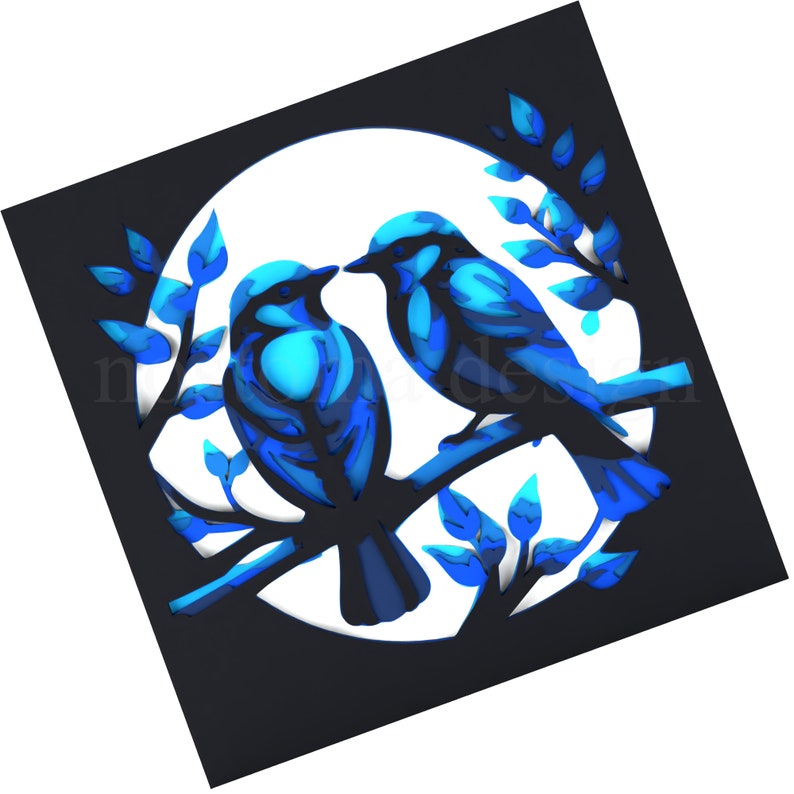 Lasercut Birds Svg Multilayer Animal Layer Cardstock Digital File ...