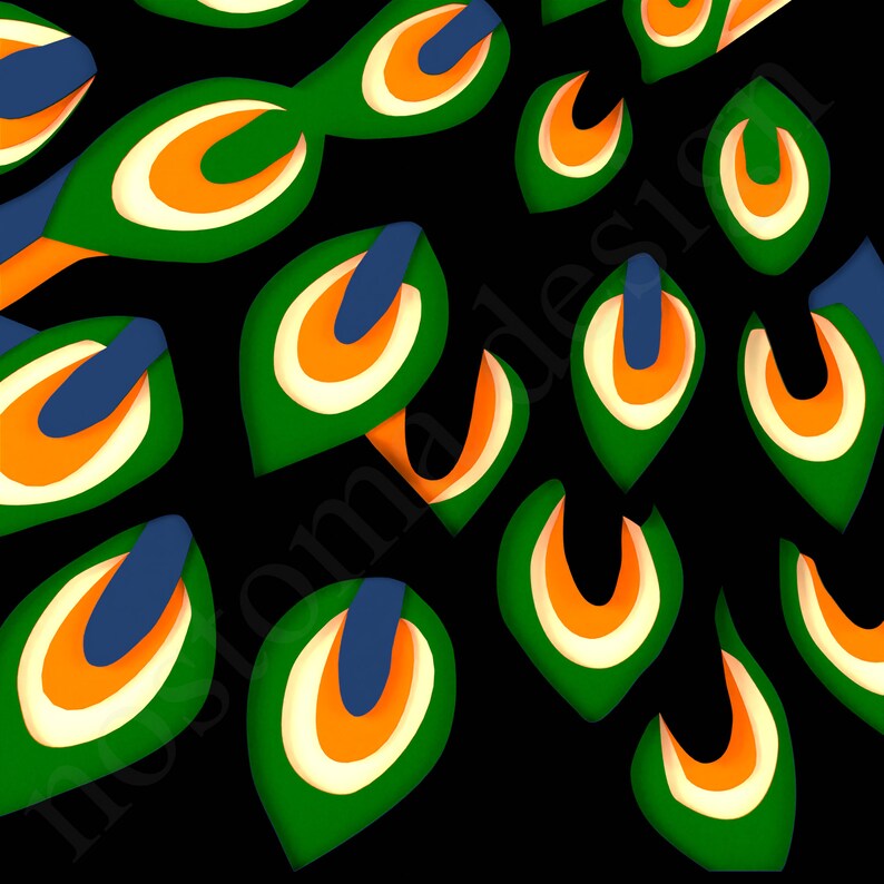 Layered Peacock Cardstock 3d Svg File Laser Cut Cricut Silhouette ...