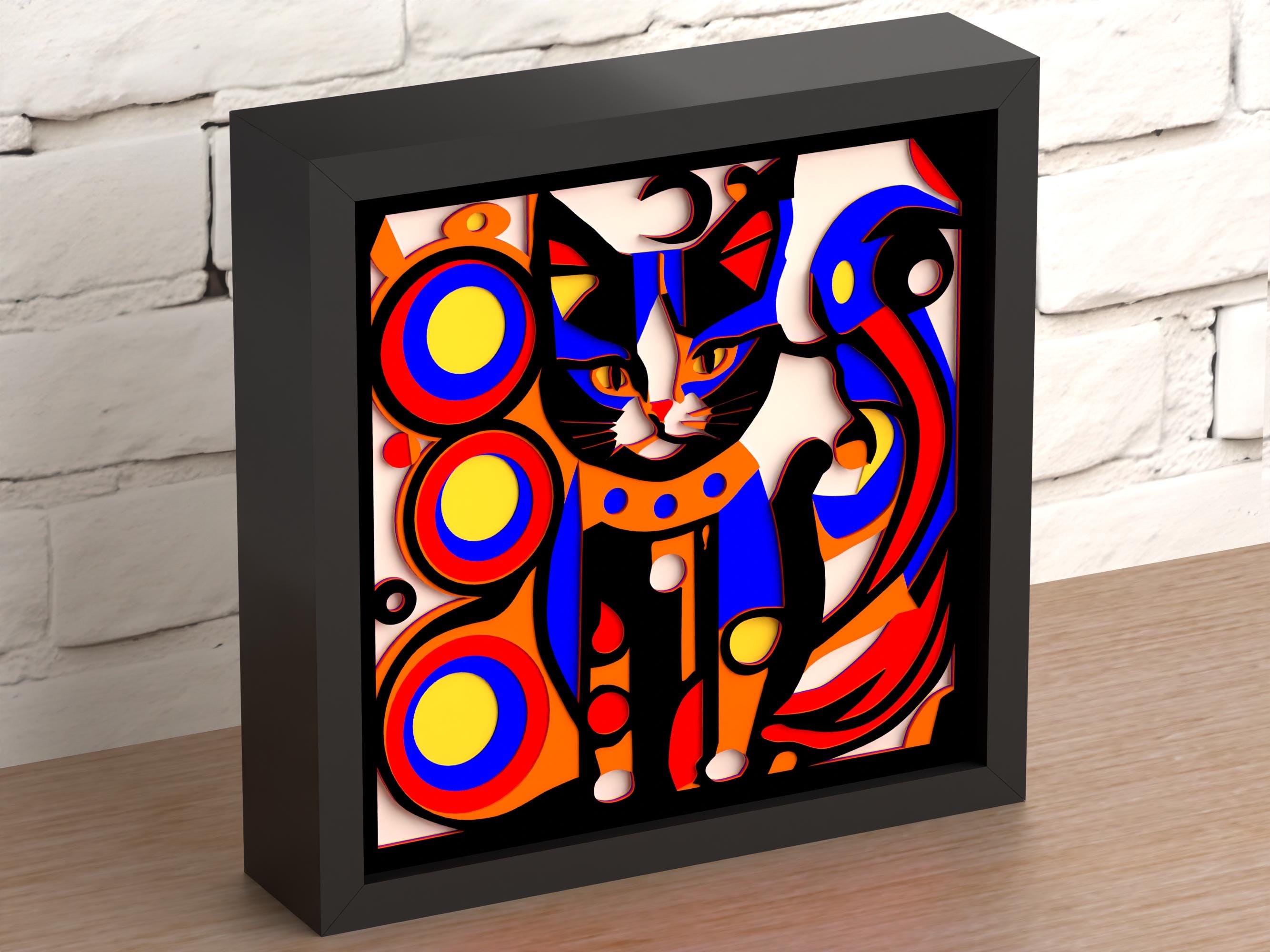 3D Cat Shadow Box SVG: Laser Cut File (digital Download) - Etsy Australia
