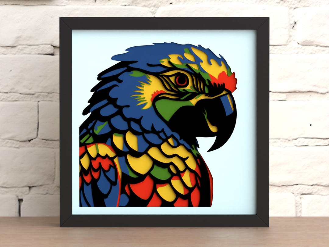 Parrot Shadow Box Laser Cut File: 3D SVG, DXF (digital Download) - Etsy