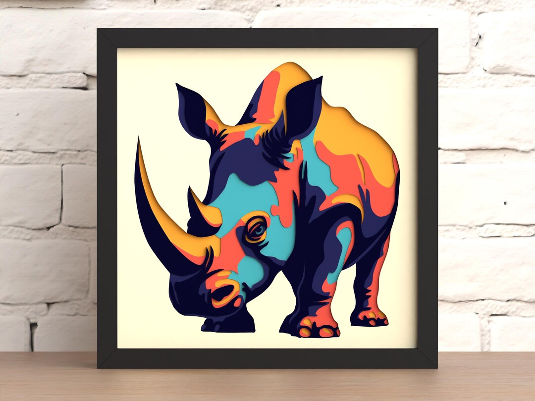 Rhino Shadow Box SVG, Multilayer Laser Cut File (digital Download) - Etsy