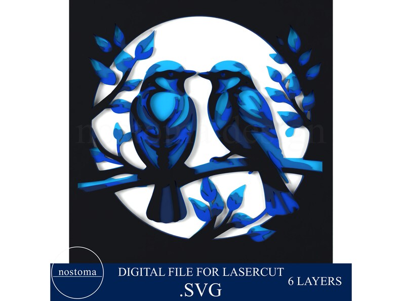 Lasercut Birds Svg Multilayer Animal Layer Cardstock Digital File ...