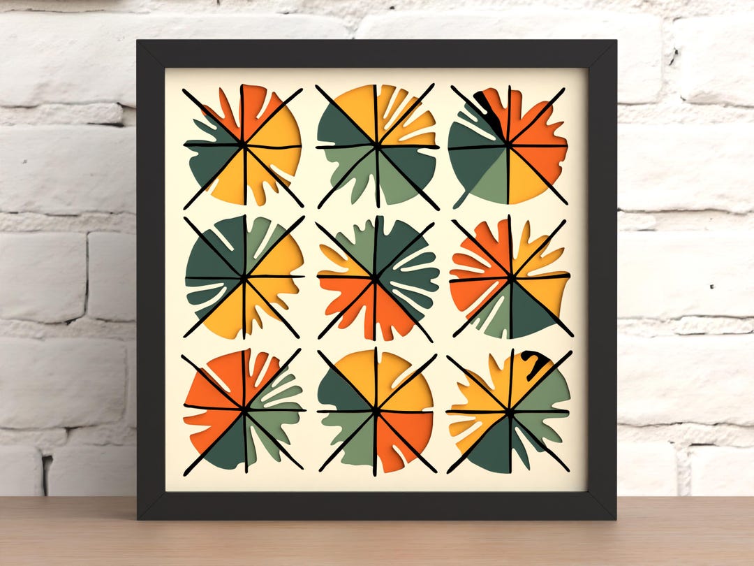 Abstract Shadow Box SVG: Modern Home Decor Laser Cut File (digital ...