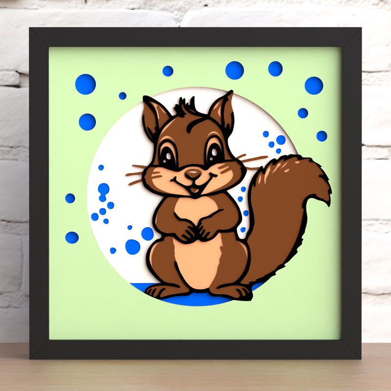 Squirrel Svg Layered 3 D - Etsy