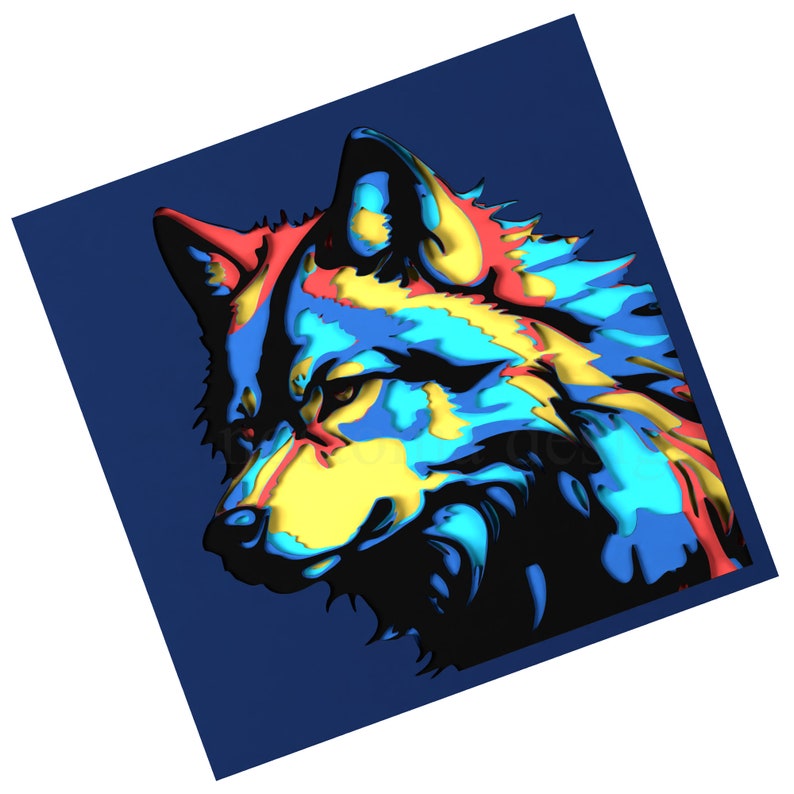 Layered Wolf Shadowbox 3d Svg File for Lasercut, Cricut and Silhouette ...