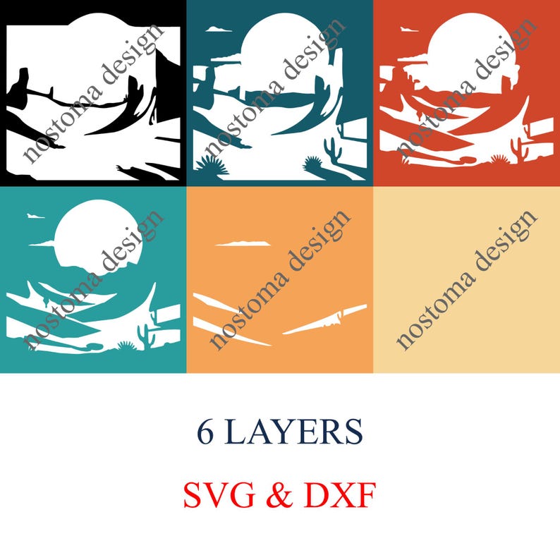 Desert Shadow Box SVG: 3D Layered Laser Cut File (digital Download) - Etsy