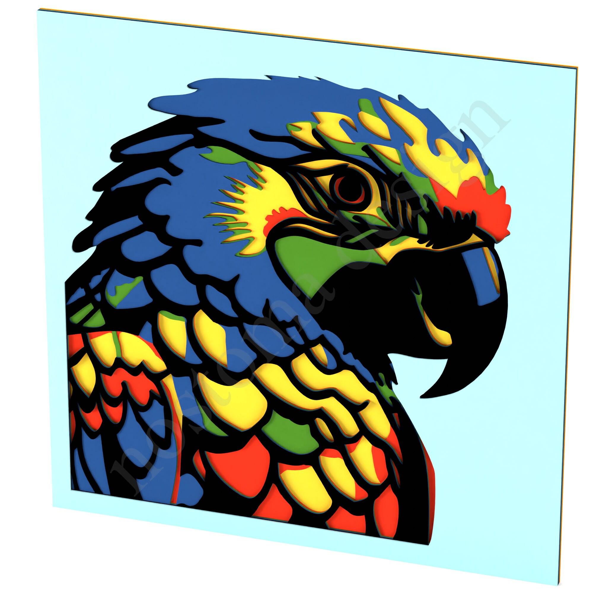 Multilayer Parrot Cardstock 3d Svg File Laser Cut Cricut Silhouette ...