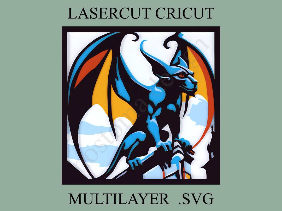 3d Gargoyle Shadowbox SVG DXF Layered 3d Halloween Svg File for ...