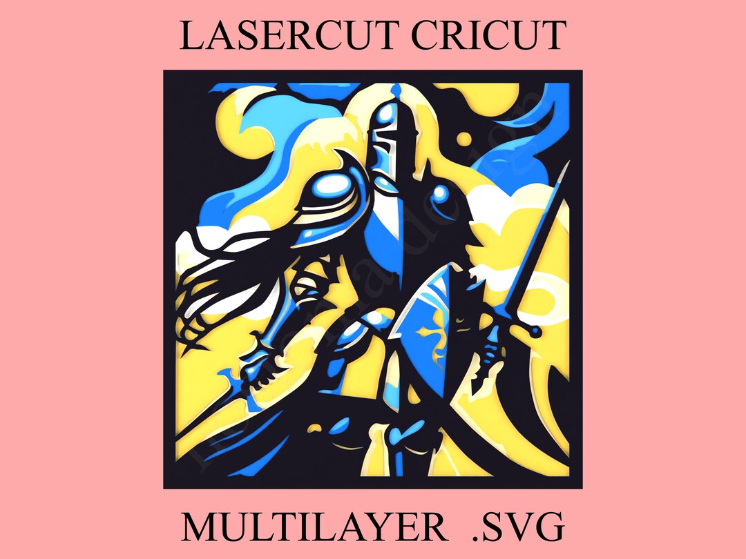 3d Layered Cardstock Cut File, Knight Shadow Box 3d Svg File ...