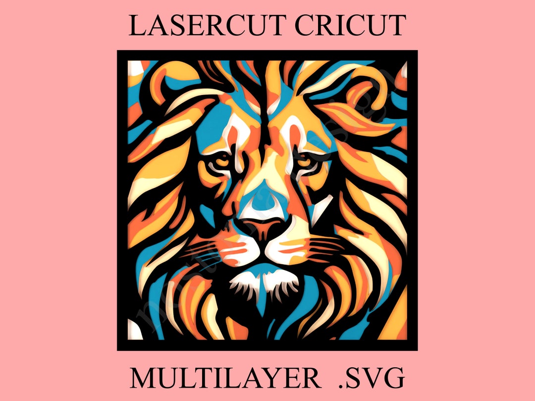 3D Lion SVG Shadow Box SVG Layered 3d Svg Cut File for Lasercut, Cricut ...