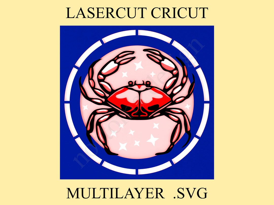 3d Layered Laser Cut File, Crab Shadow Box, Svg File, Horoscope Cricut ...