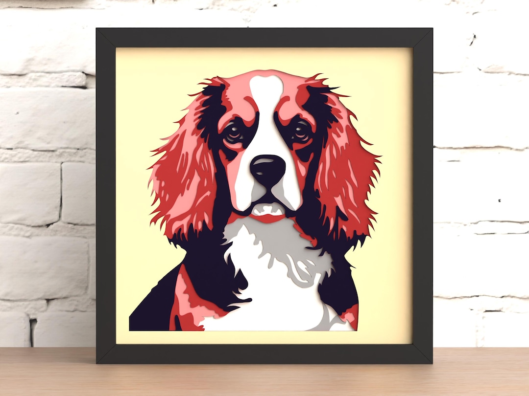 Shadow Box Laser Cut File, Cavalier Spaniel Shadow Box 3d Svg, Dxf File ...