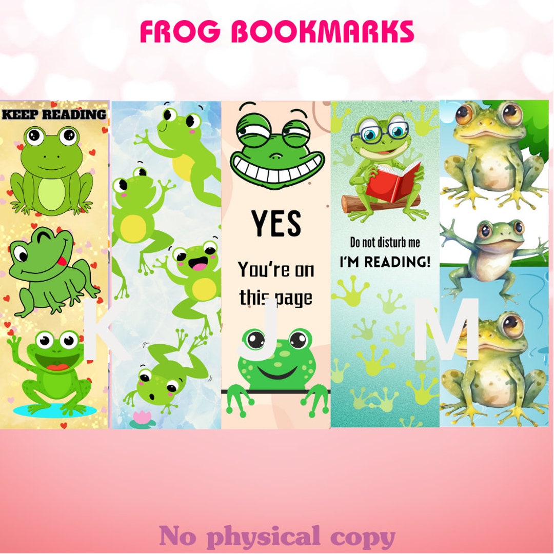 Frog Printable Bookmarks Frog Art Cute Bookmark Cottagecore Book ...