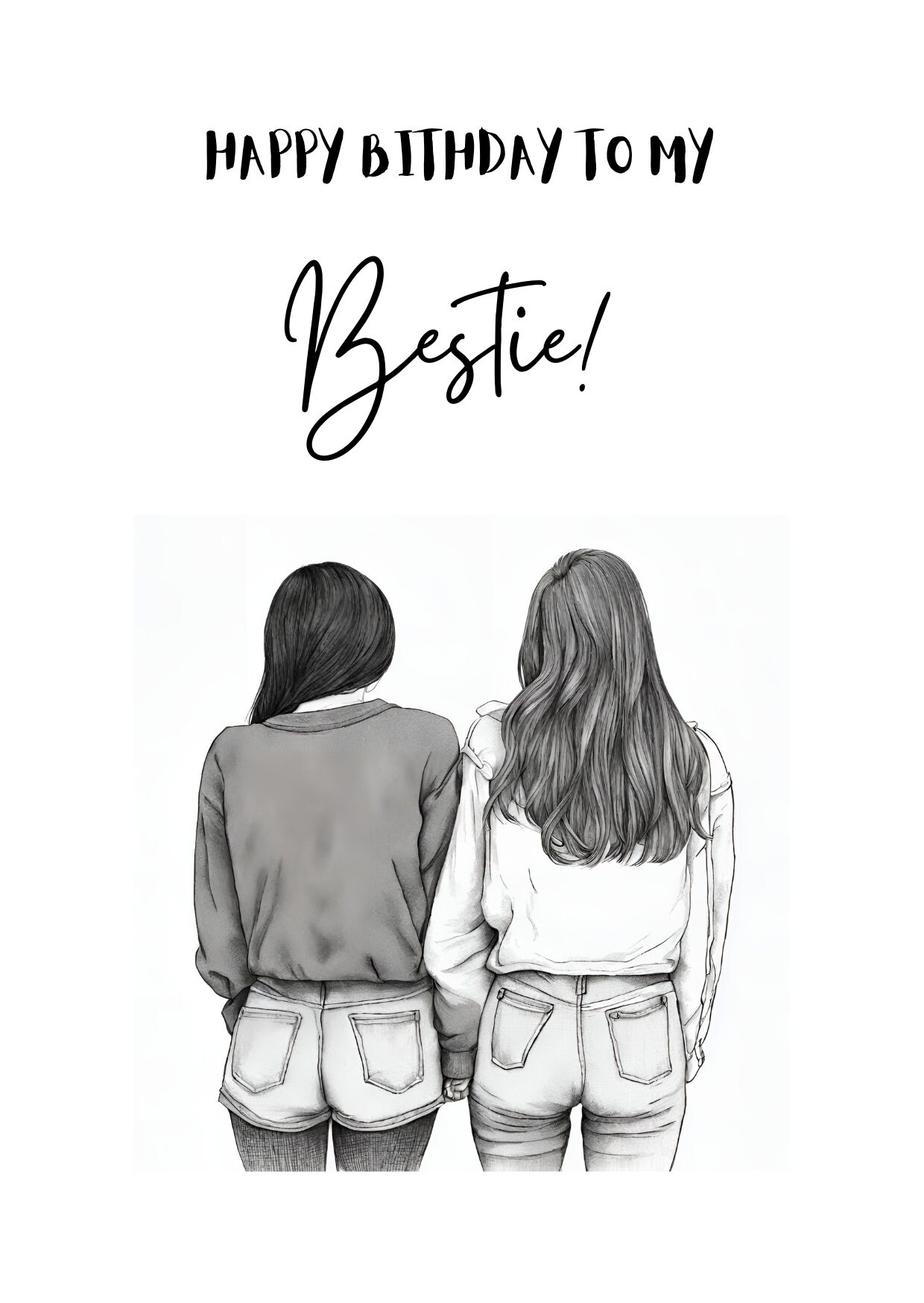 Bestie Birthday Card Best Friend Birthday BFF Birthdaycards Girl ...