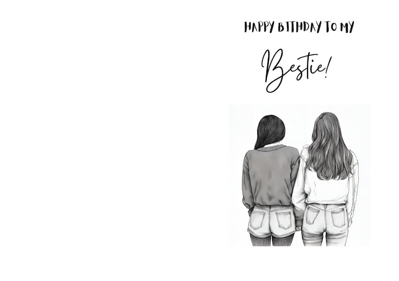 Bestie Birthday Card Best Friend Birthday BFF Birthdaycards Girl ...