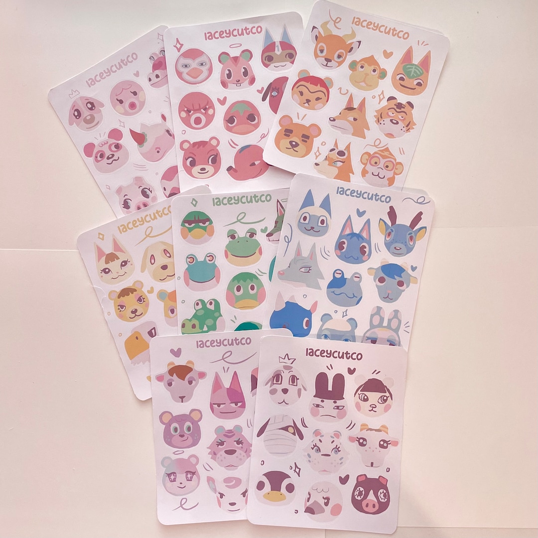ACNH Villager Sticker Sheets Animal Crossing Villagers - Etsy