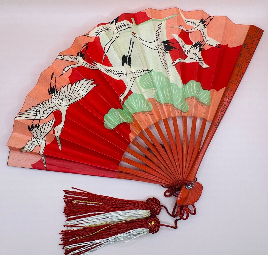 Cute Japanese Fan Sensu Craine Kawaii Traditional Fan - Etsy