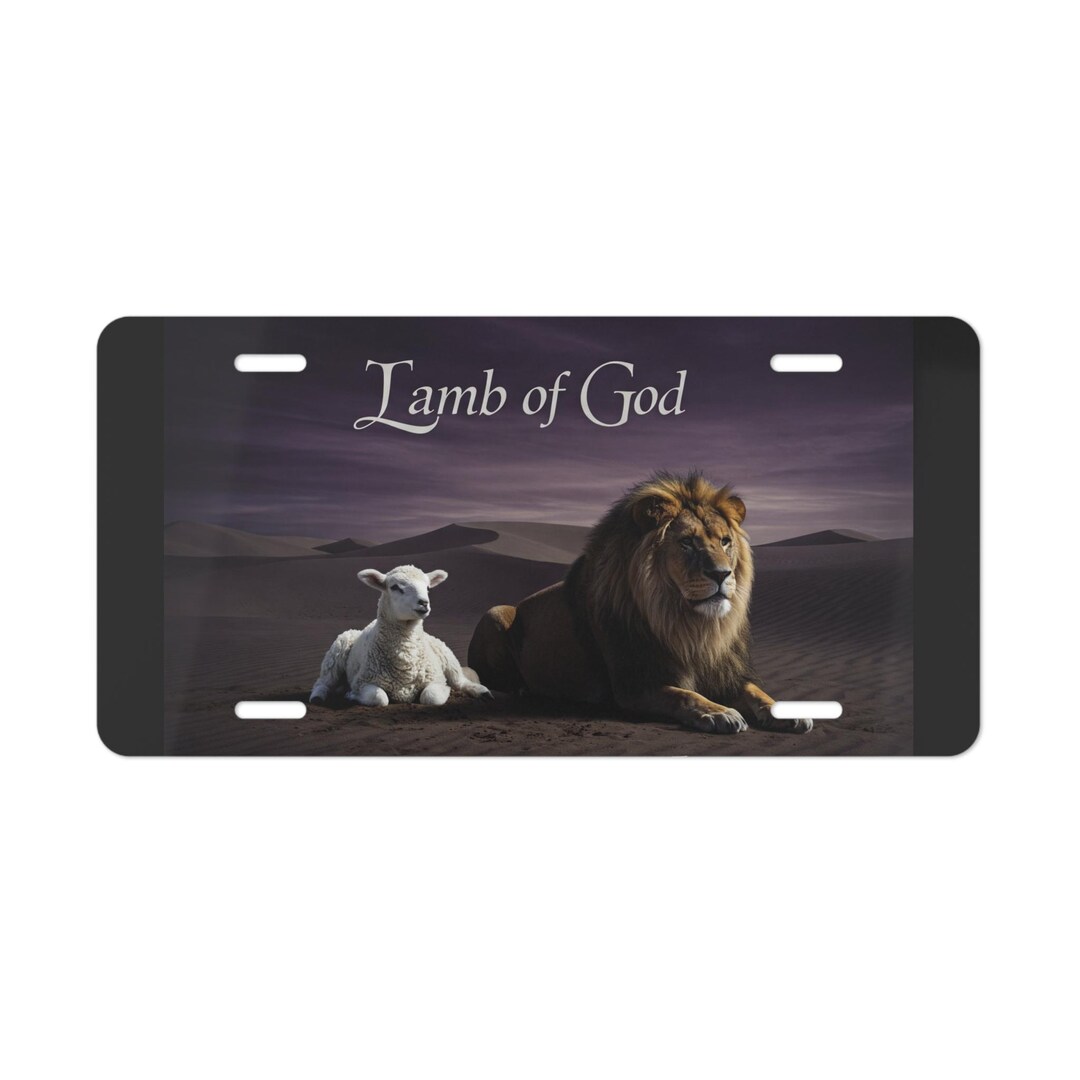 Lamb of God Vanity Plate, Christian Car Decor, Faith-themed License ...