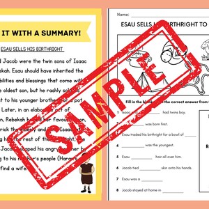 Jacob and Esau | Esau Sells His Birthright Worksheet | Sunday School ...