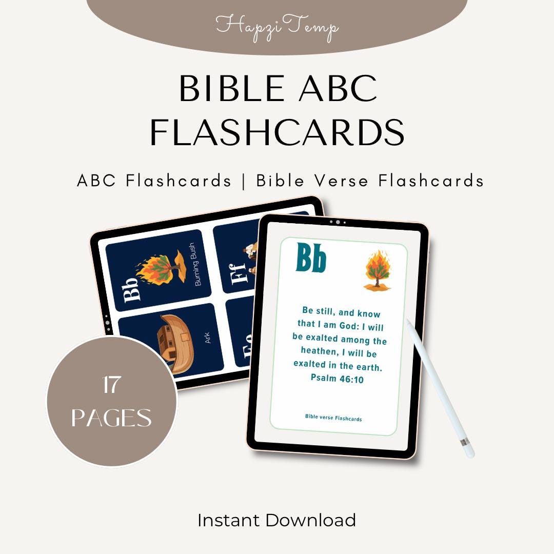 Printable Biblical Alphabet Flashcards | Instant Download | ABC Bible ...