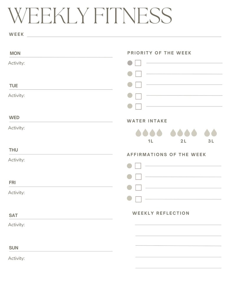 Printable Health & Wellness Tracker - Etsy