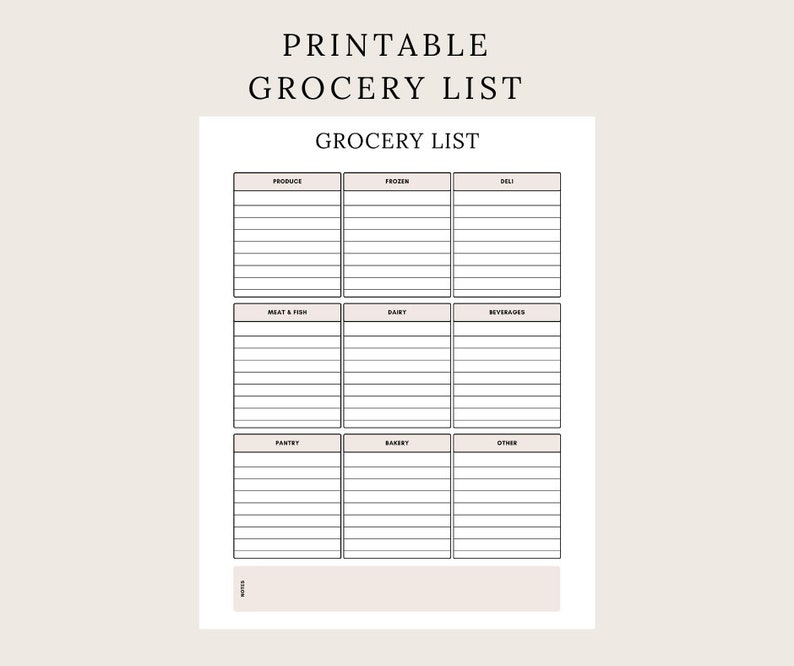Weekly Meal Planner With Grocery List Printable Template, Food Planner ...