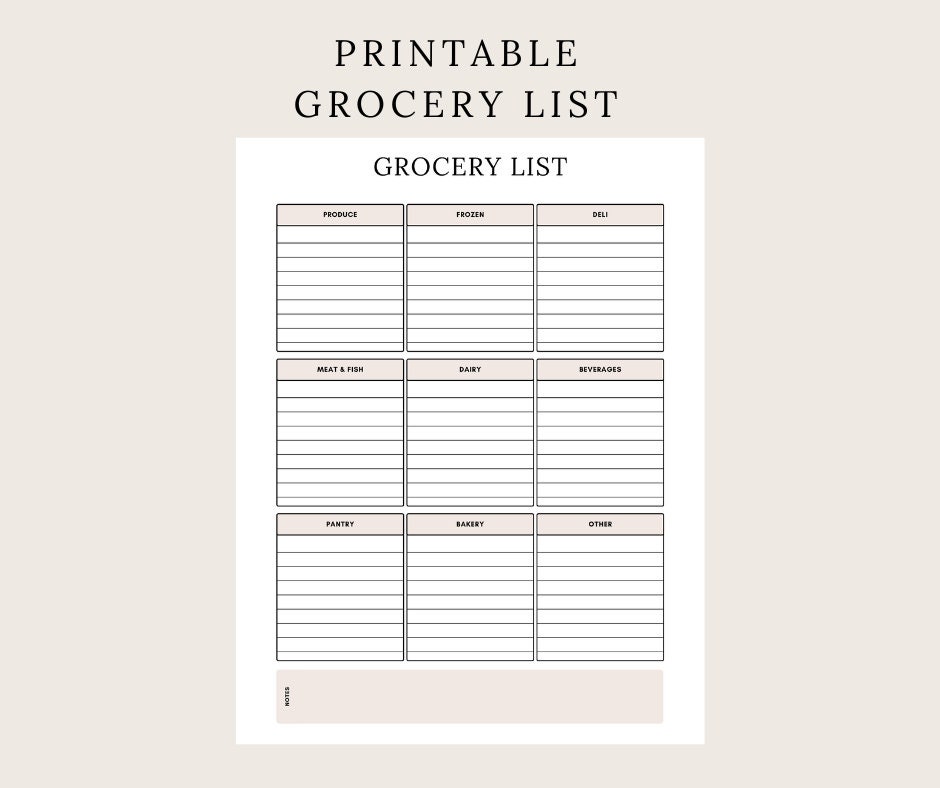 Weekly Meal Planner With Grocery List Printable Template, Food Planner ...
