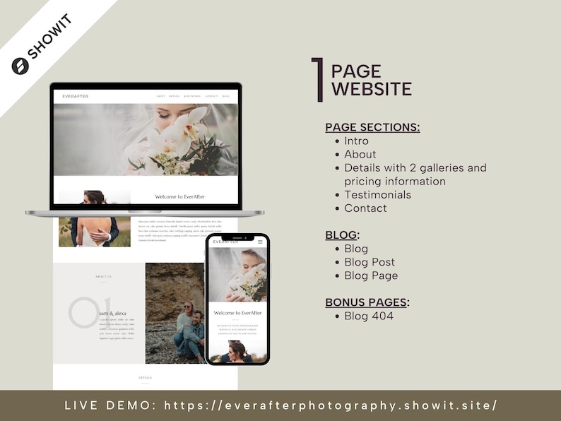 Showit Website Template | Showit Template for Photographers ...
