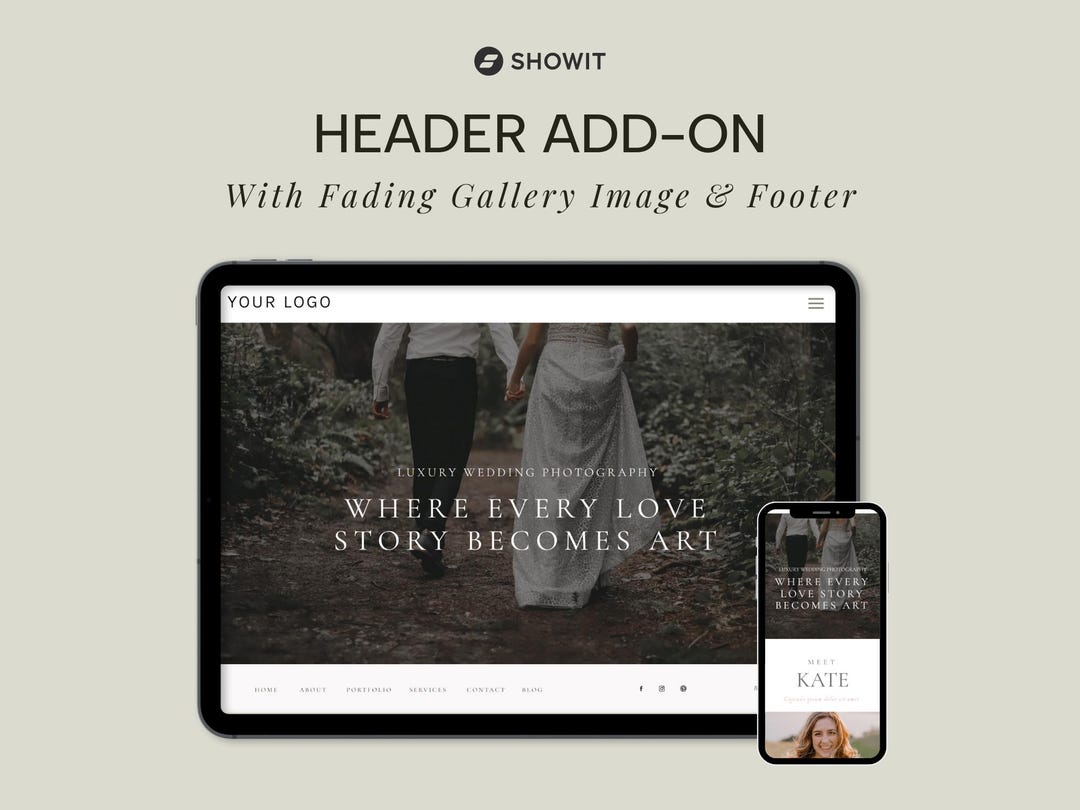 Showit Header Add-on | Website Add Ons | Showit Template | Photographer Website | Coaching ...