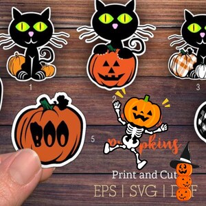 Halloween Sticker Pack | Cute Spooky Stickers | Ghost Pumpkin Witch Cat ...