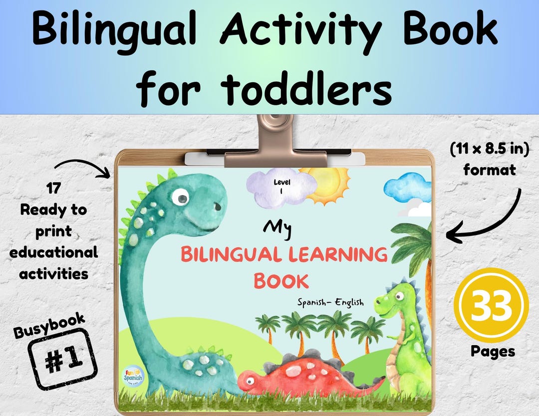 Digital Bilingual Learning Book for Toddlers Spanish-english Busy Book ...
