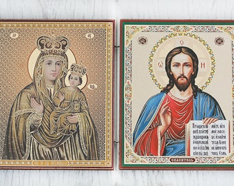 Travel Folding Icon Catholic Orthodox Virgin Mary and St.nicholas - Etsy