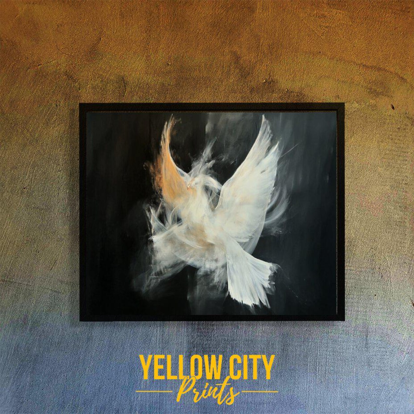 Modern Abstract Dove Art Print, Beautiful Digital Wall Art, Soothing ...