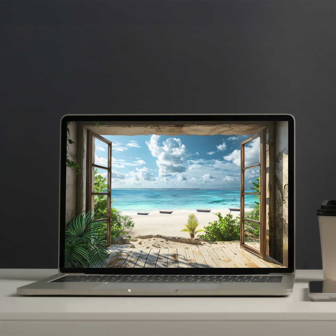 Stunning Beach View Desktop Wallpaper, Tropical Paradise Background ...