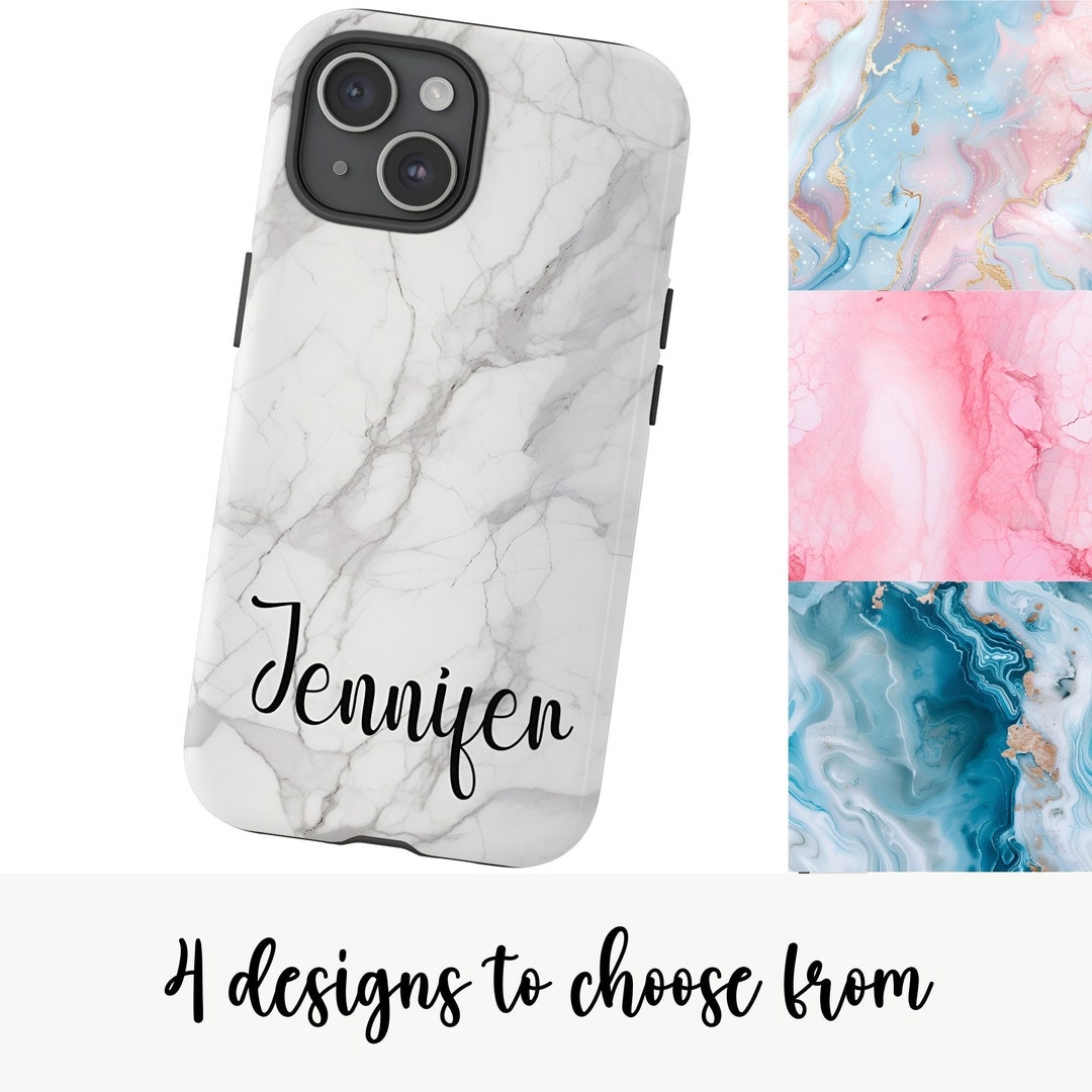Personalized Name White Granite Phone Case, Iphone, Samsung, Google ...