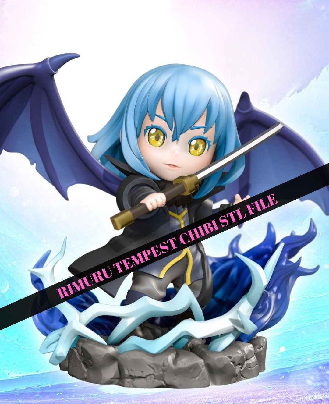 Rimuru Tempest STL File Anime Girl STL File Cute Girl Stl Game Fan Art ...