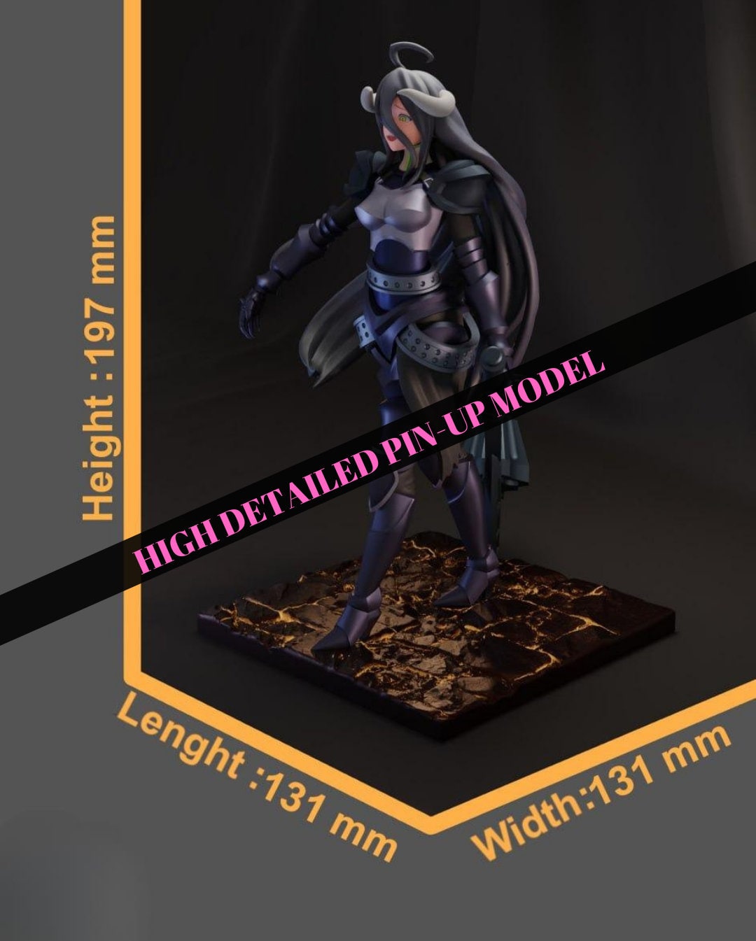 Overlord Albedo STL Files With Battle Armor Version Anime Girl STL Cute ...