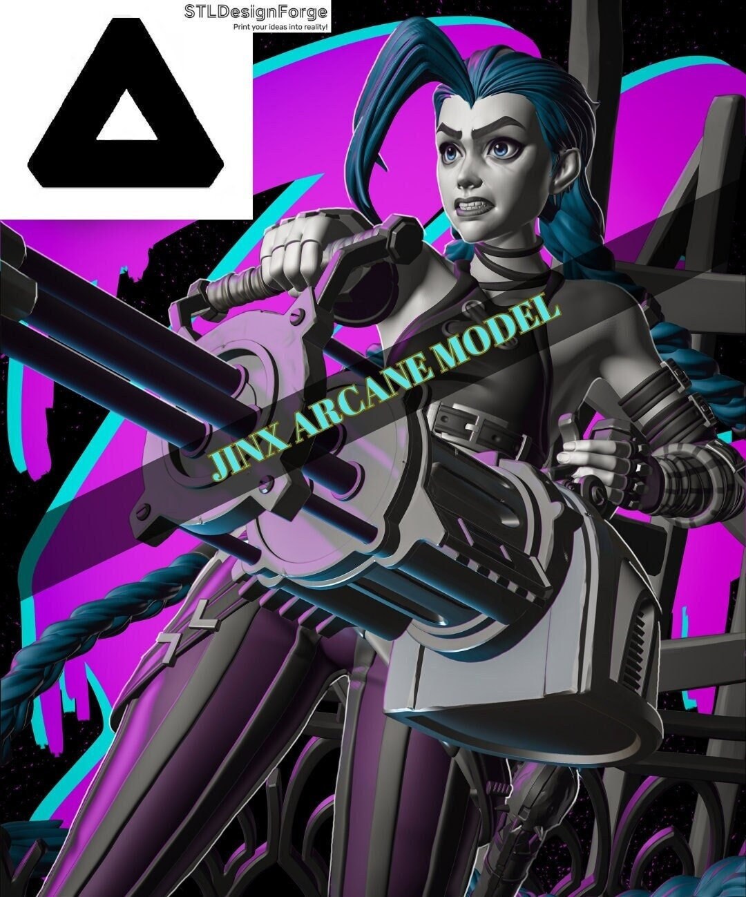 Jinx Model STL File League of Legends Collectible Jinx STL File for ...