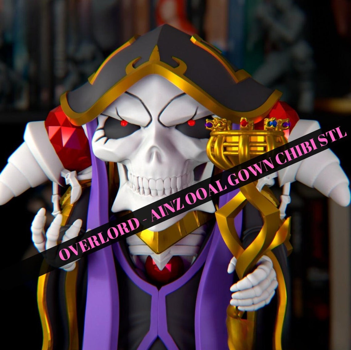 Ainz Ooal Gown Chibi Stl File Anime Girl Stl File Cute Girl Stl Game Fan Art Stl 3d Printer