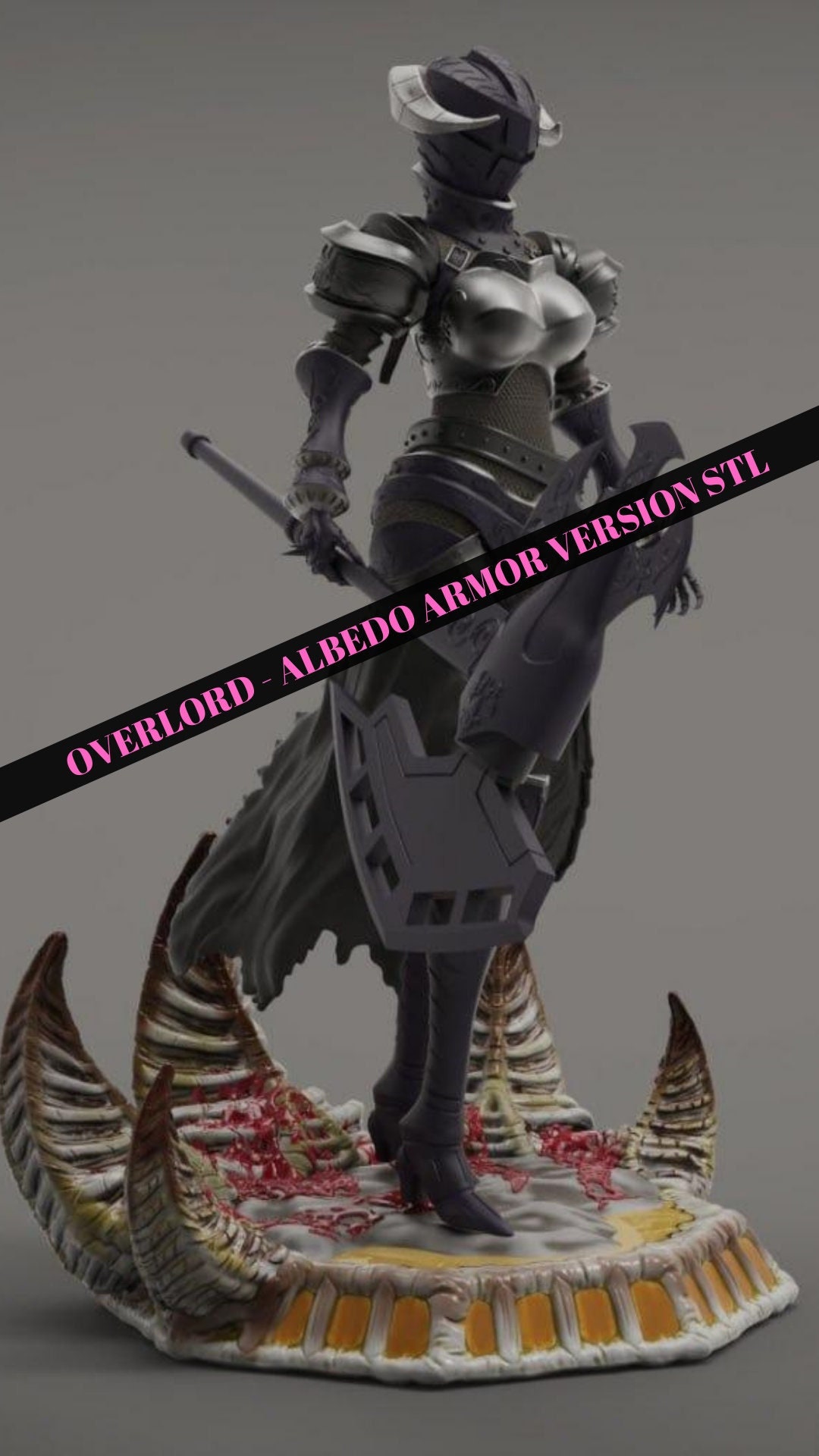 Overlord Albedo Battle Armor STL File Anime STL File Cute Girl Stl Fan ...